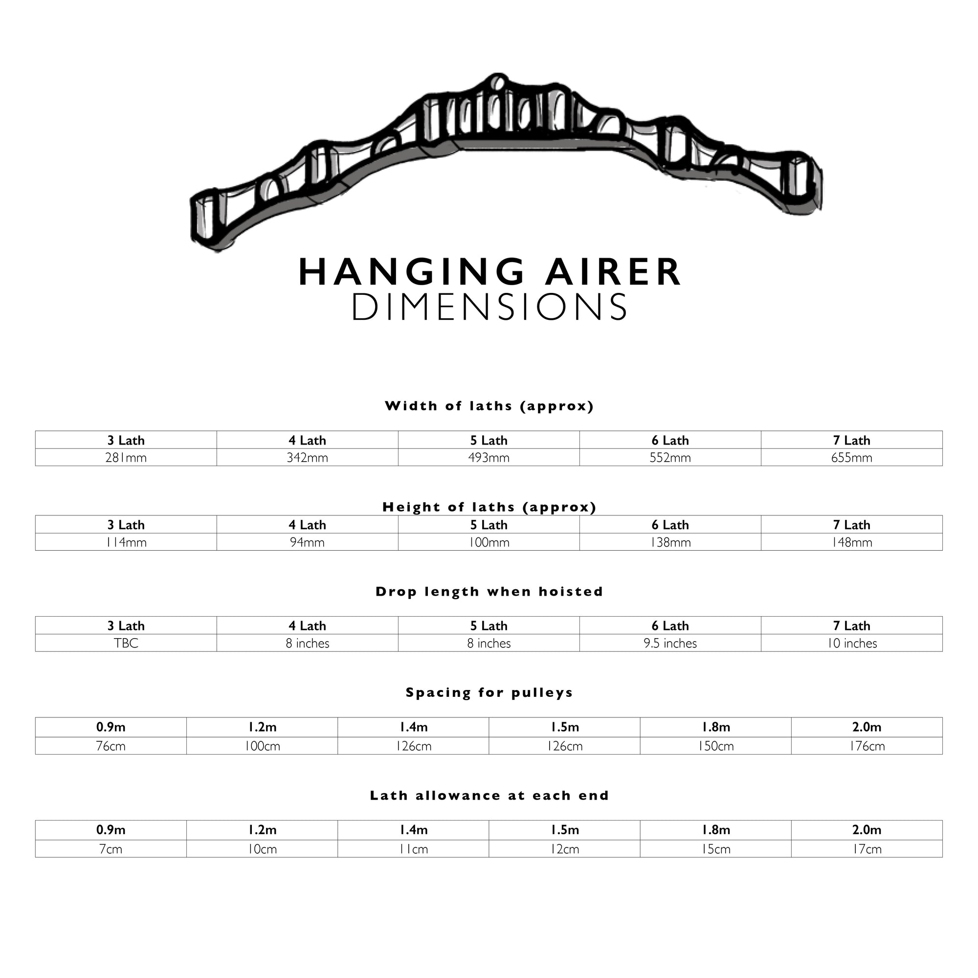 Traditional Ceiling Hanging Clothes Airer - White – Thatch & Stone